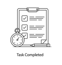 Task completed Royalty Free Vector Image - VectorStock