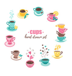Collection of tools for tea preparation and Vector Image