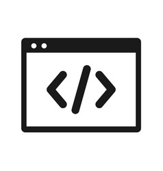 Code window icon coding symbol programming Vector Image