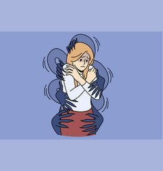 Panic of chase and inner fears concept Royalty Free Vector