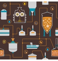 Seamless background with beer brewing process Vector Image