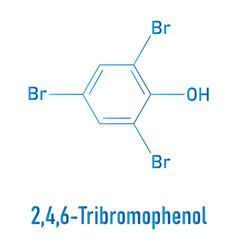 Tribromophenol molecule skeletal formula Vector Image