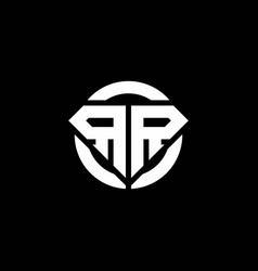 Rr monogram logo with hexagon shape and line Vector Image