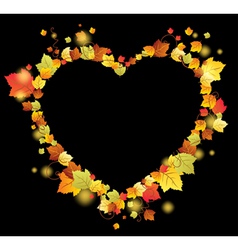 Autumn leaves heart Royalty Free Vector Image - VectorStock