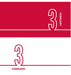 Flat number 3 isolated on white background Vector Image