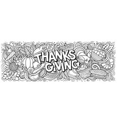 Happy thanksgiving hand drawn cartoon doodles Vector Image