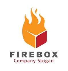 Fire box logo icon design Royalty Free Vector Image