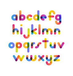 Flat colorful geometric shapes letters style font Vector Image