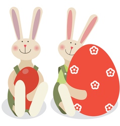 Two easter rabbits Royalty Free Vector Image - VectorStock