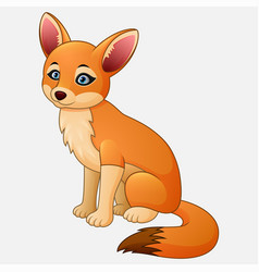 Cute red fox sitting Royalty Free Vector Image