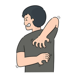 Man scratching back Royalty Free Vector Image - VectorStock