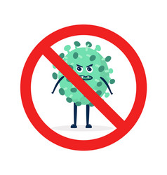 Stop coronavirus cartoon sign Royalty Free Vector Image