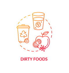 Dirty foods turquoise concept icon spoiled apple Vector Image