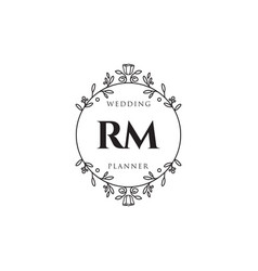 Rm initials letter wedding monogram logos Vector Image
