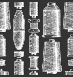 Pattern with sewing thread bobbins Royalty Free Vector Image