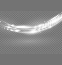 White blur trail wave wavy line of light speed Vector Image