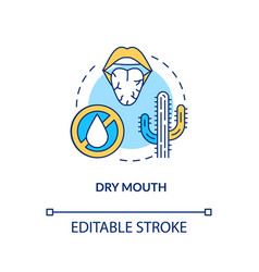 Dry mouth rgb color icon Royalty Free Vector Image