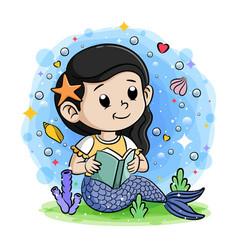 Cute cartoon mermaid Royalty Free Vector Image