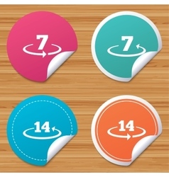 Return goods within seven or fourteen days Vector Image