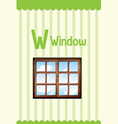 Flashcard letter w is for window Royalty Free Vector Image