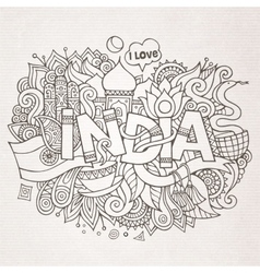 India hand lettering and doodles elements Vector Image
