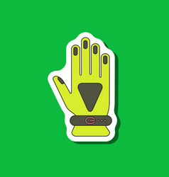 Paper sticker on stylish background glove Vector Image