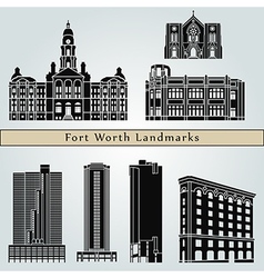 Dallas landmarks and monuments Royalty Free Vector Image