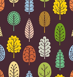 Seamless pattern design with abstract doodle trees