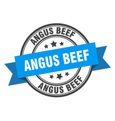 Angus beef round isolated gold badge Royalty Free Vector