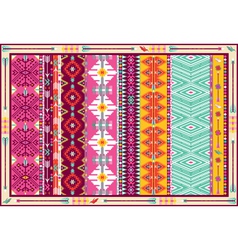 Seamless colorful aztec pattern with birds flower Vector Image