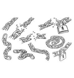 Chain with lock Royalty Free Vector Image - VectorStock