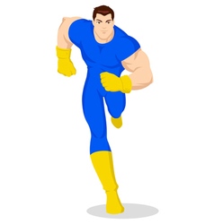 Comic fast running superhero Royalty Free Vector Image