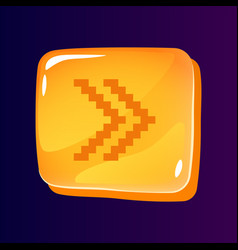 Double right side arrow glossy ui button Vector Image