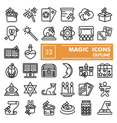 Magic glyph icon set fantasy symbols collection Vector Image