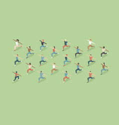People doing physical activity outdoors men Vector Image