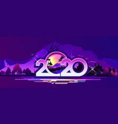 2020 calendar retro Royalty Free Vector Image - VectorStock