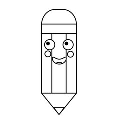 Pencil happy school supplies kawaii icon ima Vector Image