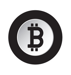 Crypto currency bitcoin black and white symbol Vector Image