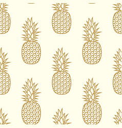 Golden pineapples seamless pattern Royalty Free Vector Image