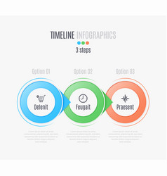 3 steps timeline infographic template Royalty Free Vector