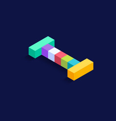 Number 9 isometric colorful cubes 3d design Vector Image