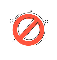 Cartoon red stop sign icon in comic style danger Vector Image