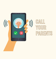 Video call with senior parents Royalty Free Vector Image
