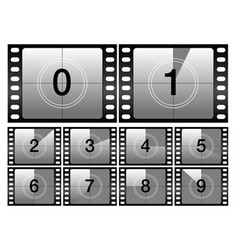 Part film strip with countdown timer Royalty Free Vector