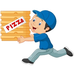 Cartoon pizza delivery man riding a scooter Vector Image