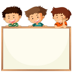 Children on whiteboard banner Royalty Free Vector Image