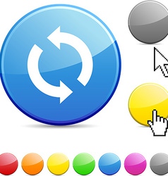 Refresh glossy button Royalty Free Vector Image