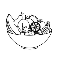 Dish with healthy food isolated icon Royalty Free Vector