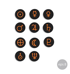 Planets sign silhouette Royalty Free Vector Image