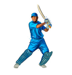 Abstract batsman playing cricket Royalty Free Vector Image